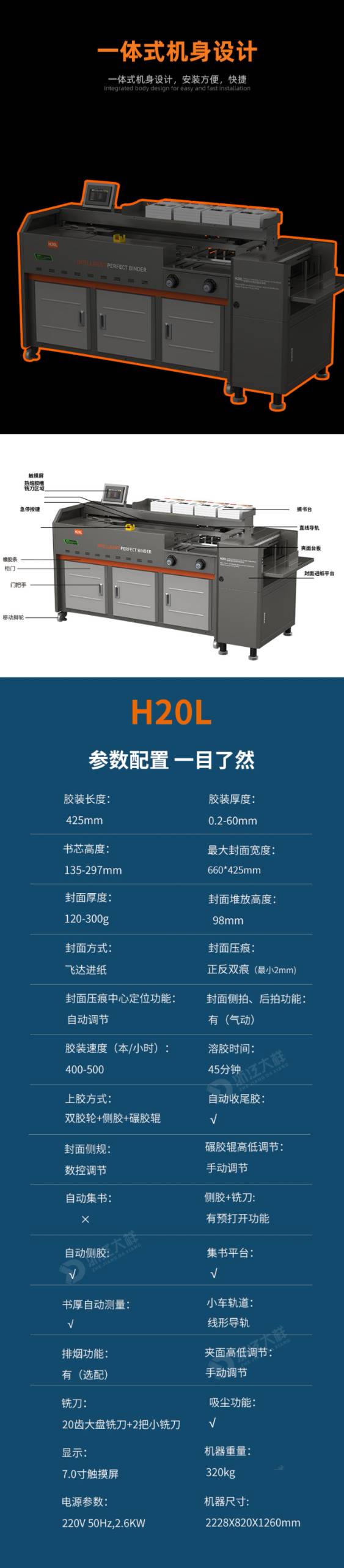 H20L智能压痕飞达进封面胶装机_科印印包圈